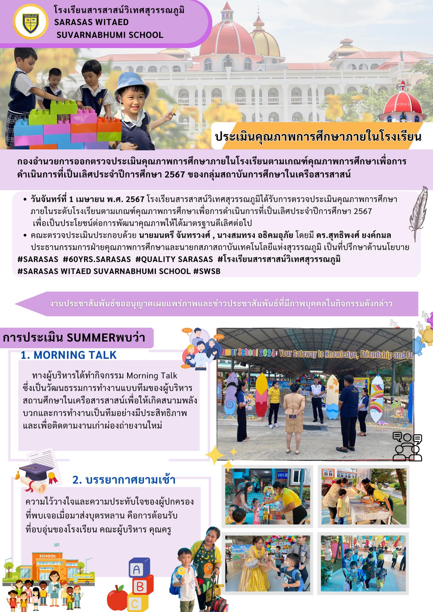 การประเมินคุณภาพการศึกษาภายในโรงเรียน